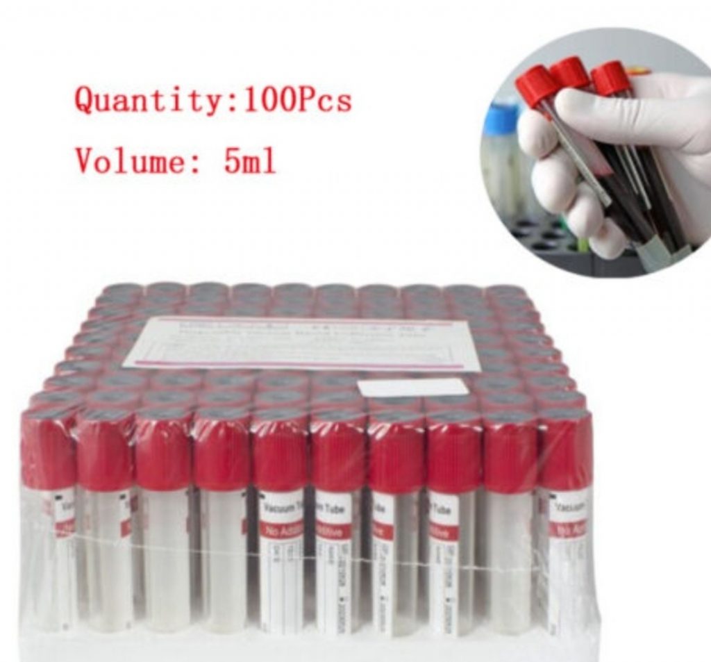blood collecting tubes plain (red 100 tubes) - Medstore