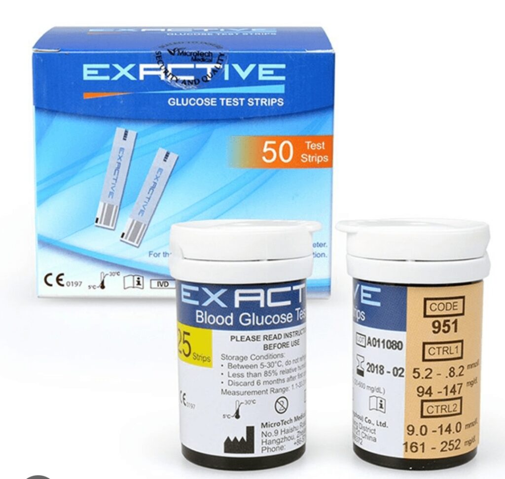 Exactive glucostrips 50 pc - Medstore